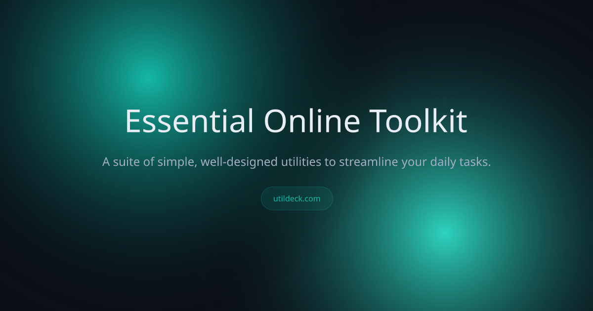 Essential Online Toolkit | UtilDeck